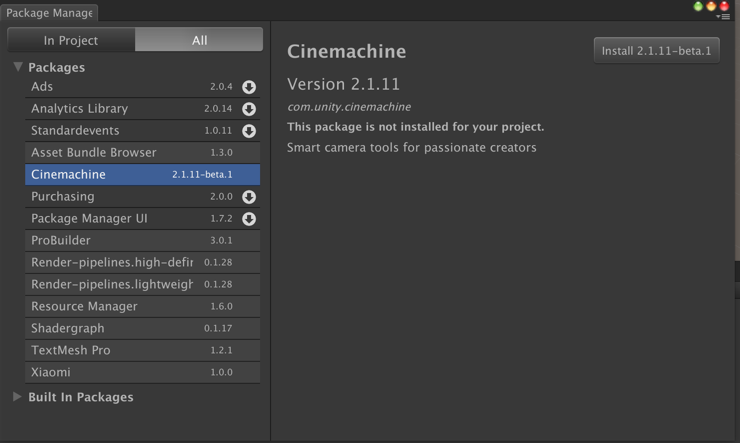 Request To Add Cinemachine Into Package Manager Unity Engine Unity Discussions 