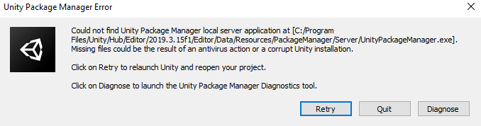 Tried Creating a New Project, Tells Me There's a Unity Package Manager Error - Unity Engine ...