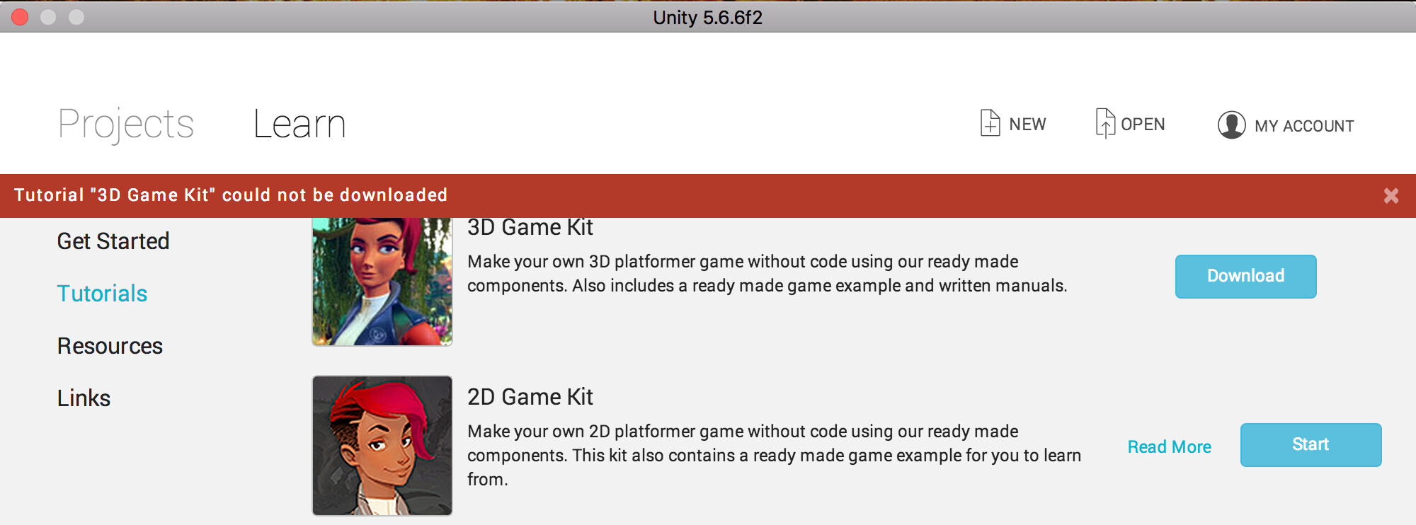 Unable To Download 3d Game Kit Getting Started Unity Discussions 1301
