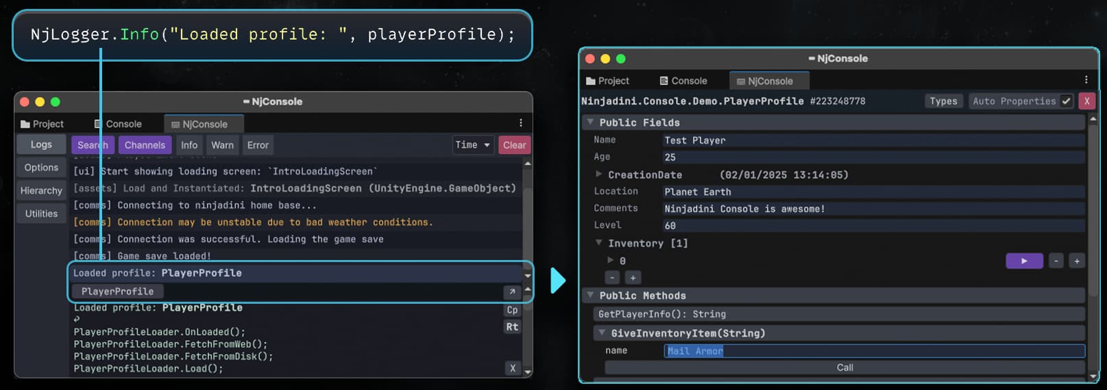 Ninjadini Debug Console - Community Showcases - Unity Discussions