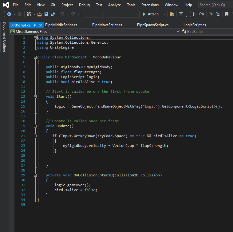 Making A Function That Speeds Up My Flappy Bird Tutorial Every 25 Pipes Unity Engine Unity