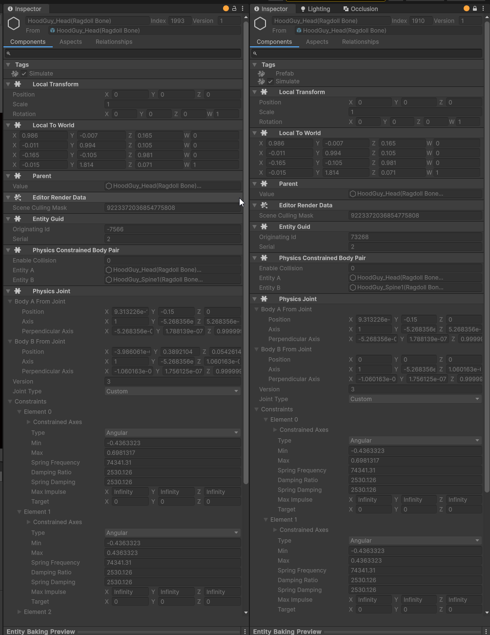 Ecsb 708 Entities Prefab Physicsjoints Have Incorrect Bodyfromb Position Values Unity Engine 