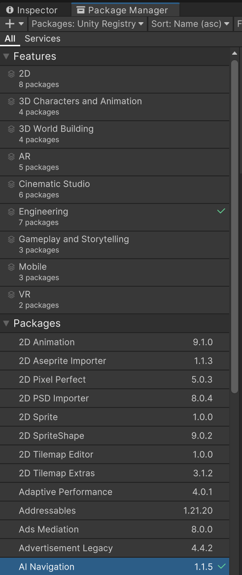Where is Window > AI > Navigation? - Unity Engine - Unity Discussions