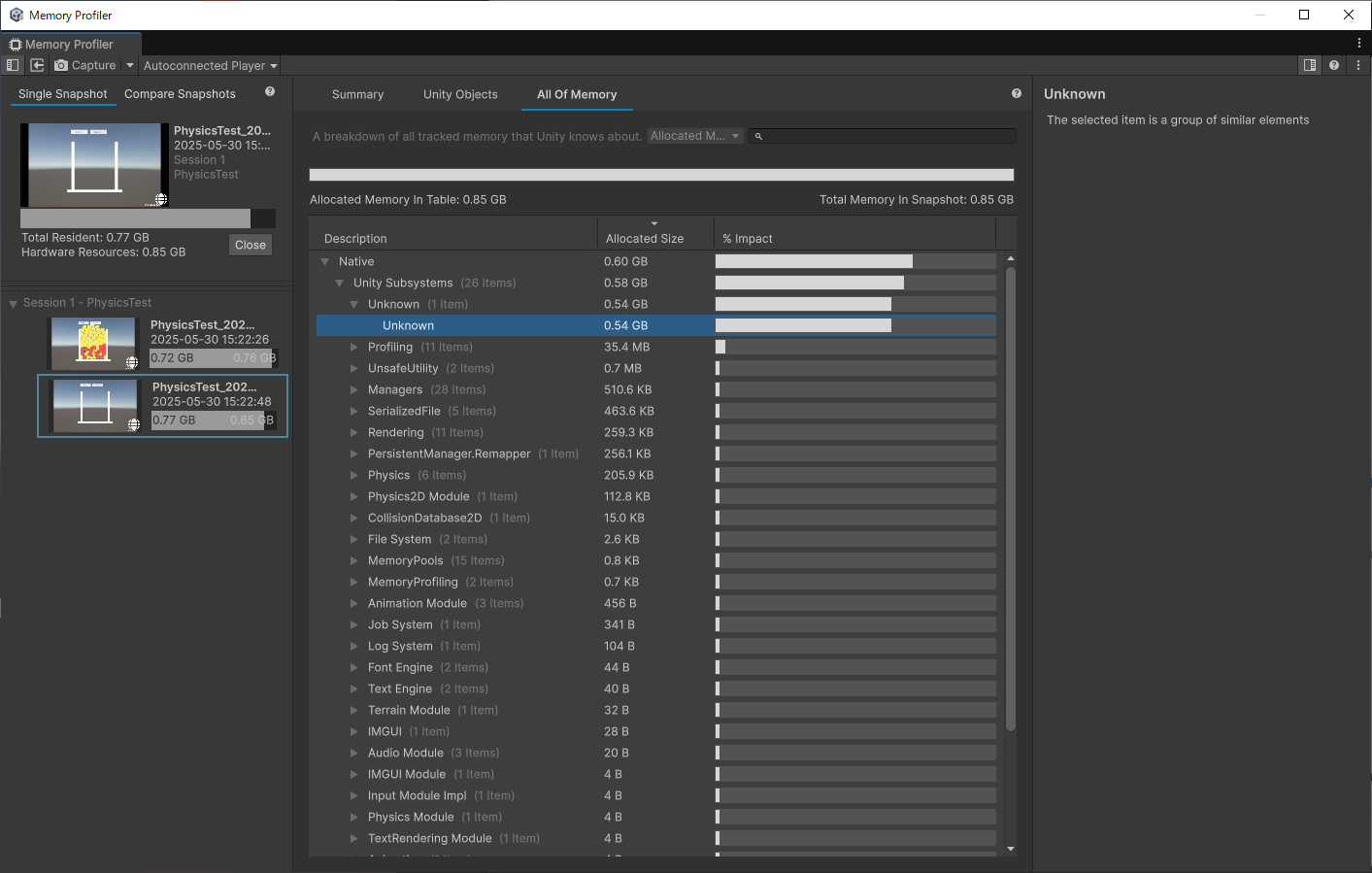 Memory Leak When Using Rigidbody2d Physics In Webgl Unity Engine Unity Discussions