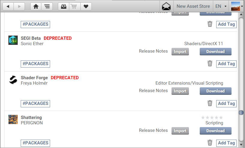 "Deprecated" packages ?!? - Community Showcases - Unity Discussions