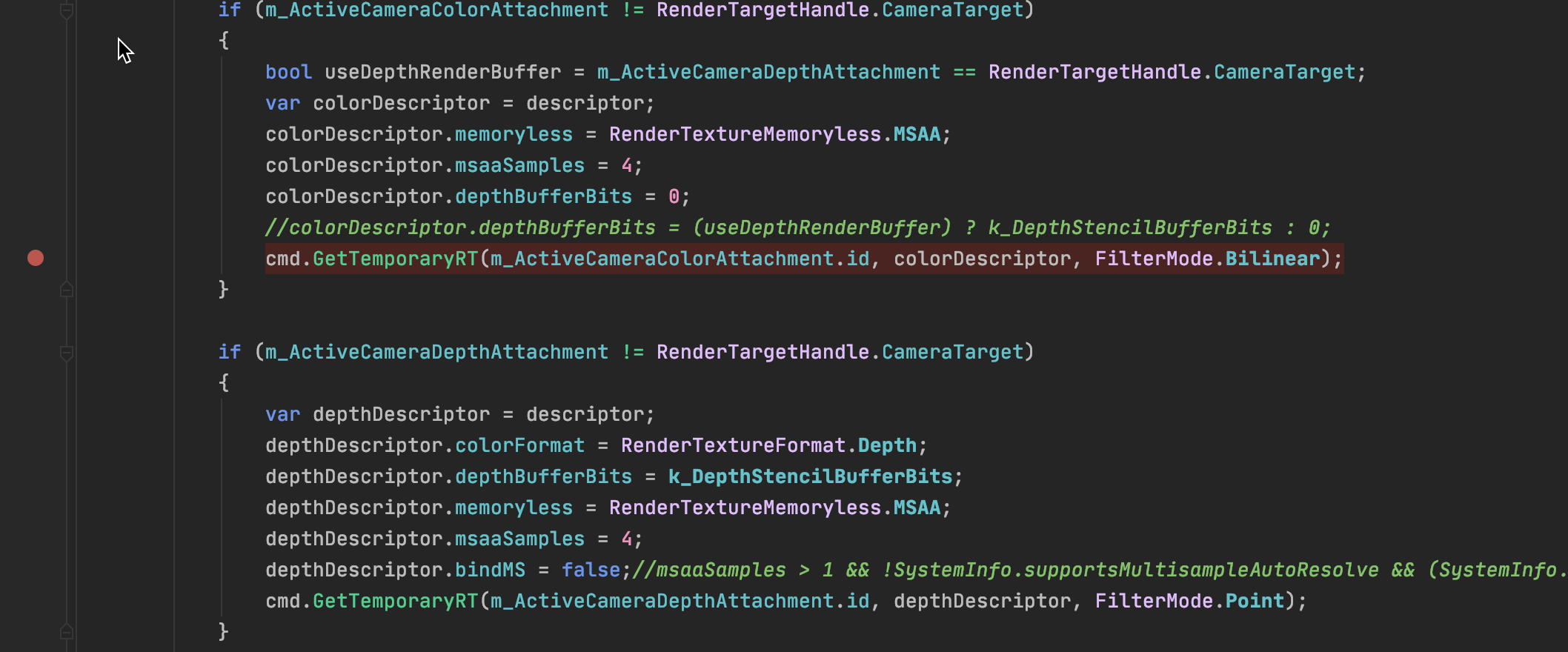 I use Rendertexture memoryless msaa encounter a problem - Unity Engine ...