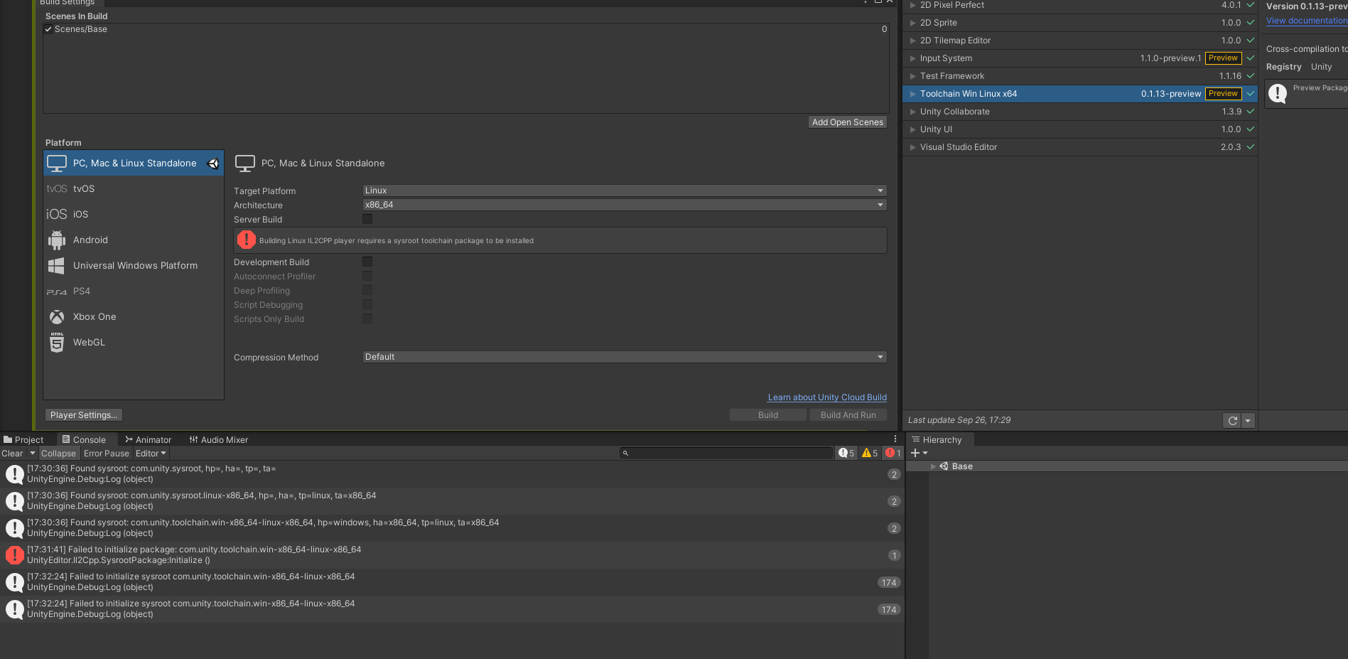 Cannot build for Linux IL2CPP using Unity 2020.2.0b1 on Win 10? - Unity ...