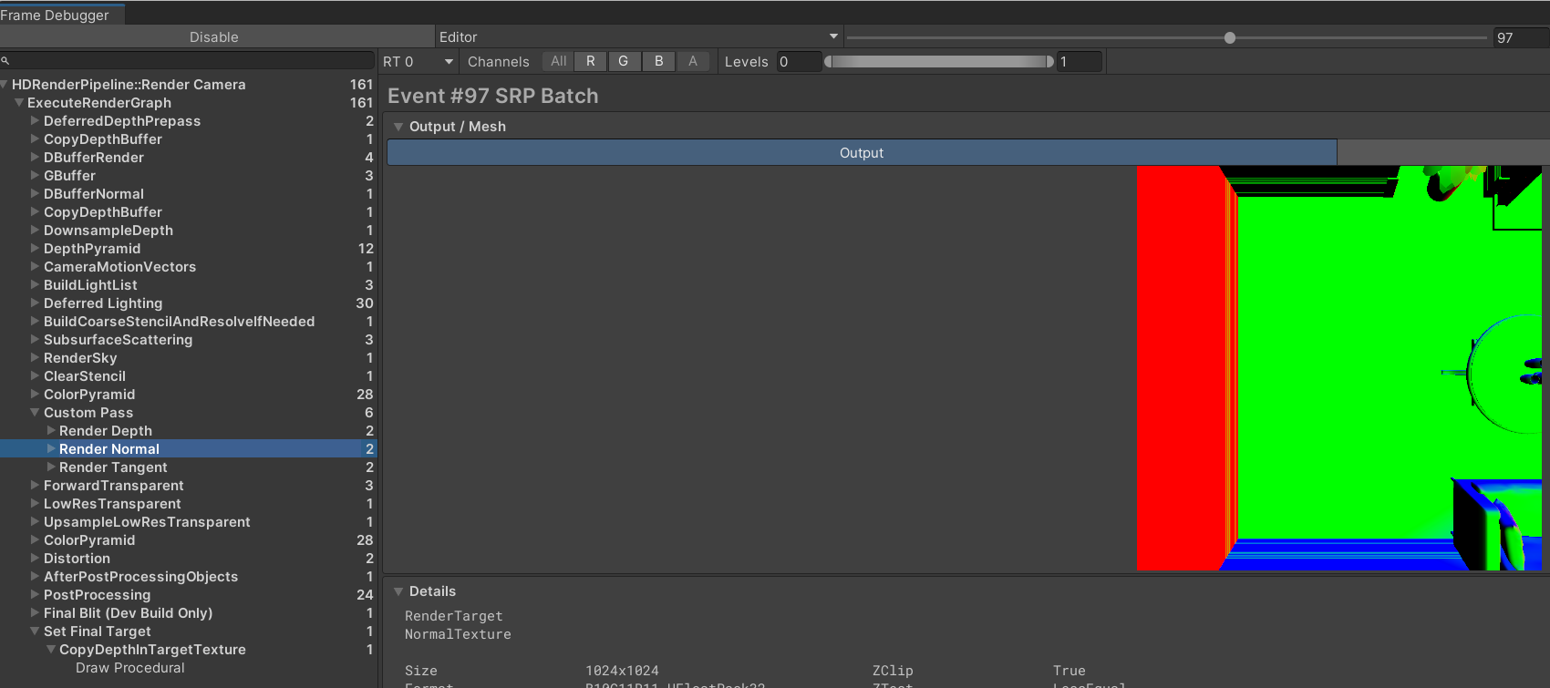 How to use shadowVP in HDRP to transform to the light clipspace and obtain the Normal buffer ...