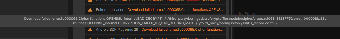 Unity Hub 3.3.0 Download failed: error.1e000065.Cipher - Unity Engine - Unity Discussions