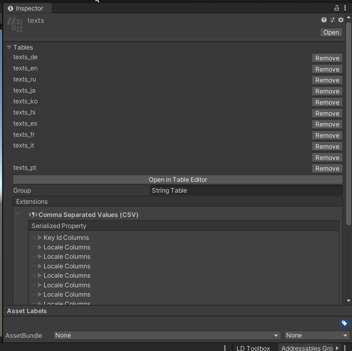 ArgumentNullException when trying to remove missing Table from TableCollection - Unity Engine ...