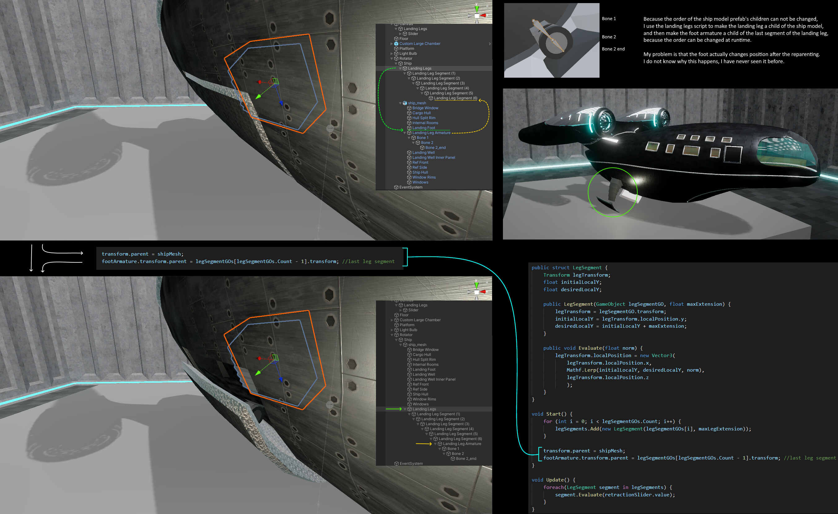 Weird problem where after reparenting in a script, the child object changes position - Unity ...