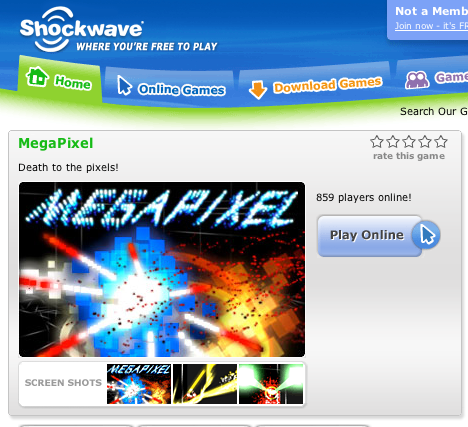 Megapixel is on Shockwave.com!!!! - Community Showcases - Unity Discussions