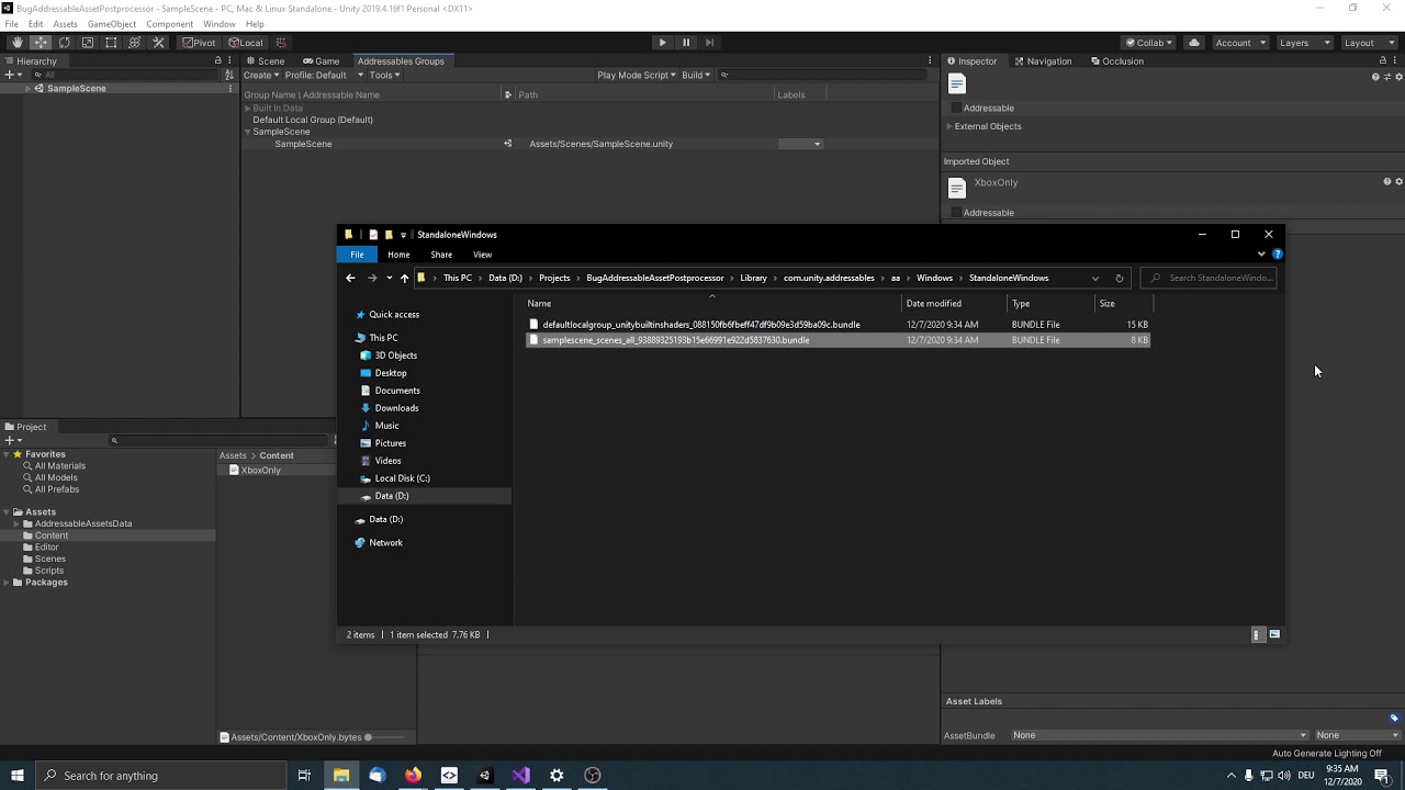 (Case 1297713) Addressables doesn't create proper build when "Scene Postprocessor" changed ...