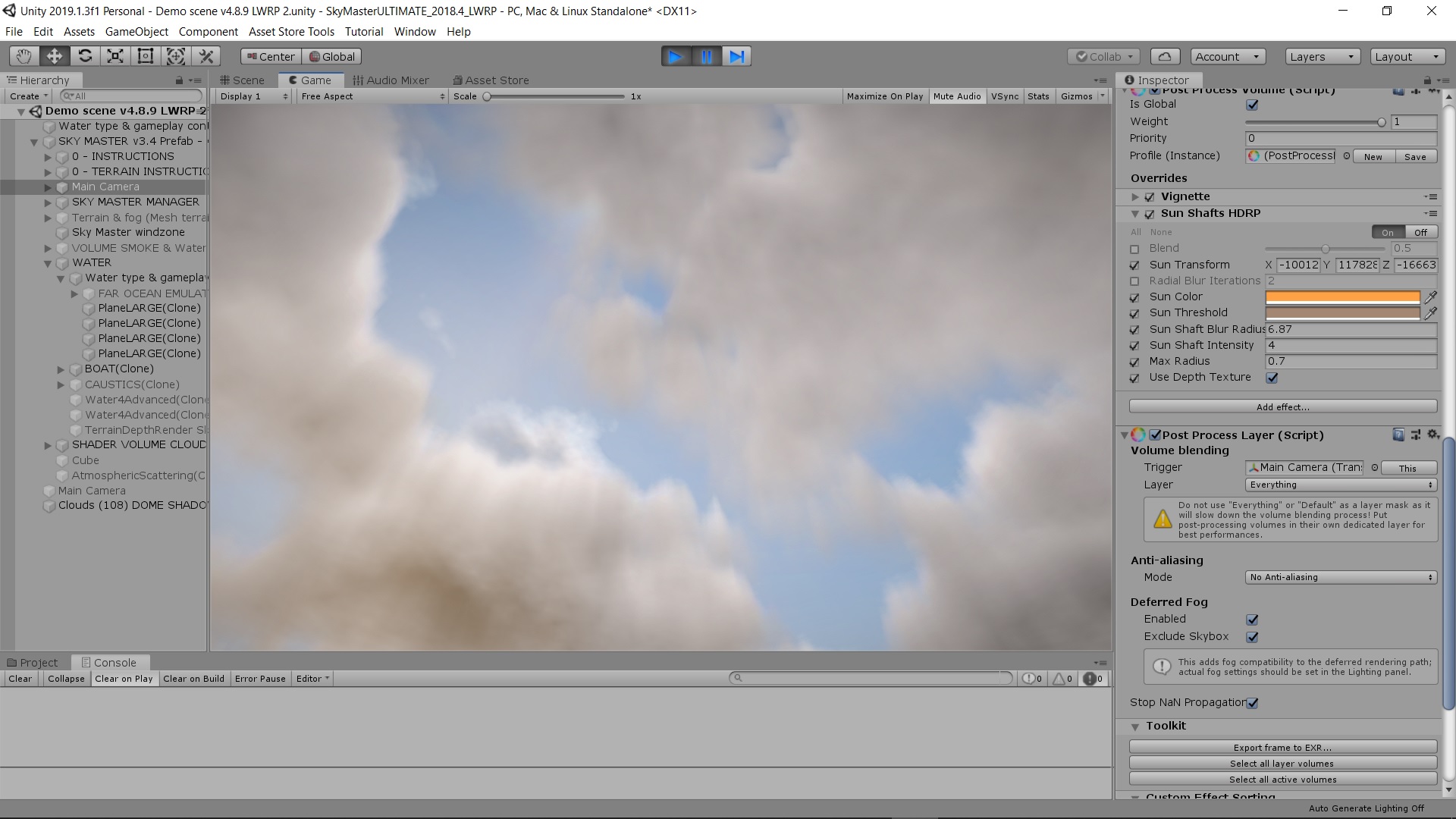 [HDRP-UPR ] Sky Master ULTIMATE-Physical skybox-Volume clouds-Weather FX-Ocean-Realtime GI ...