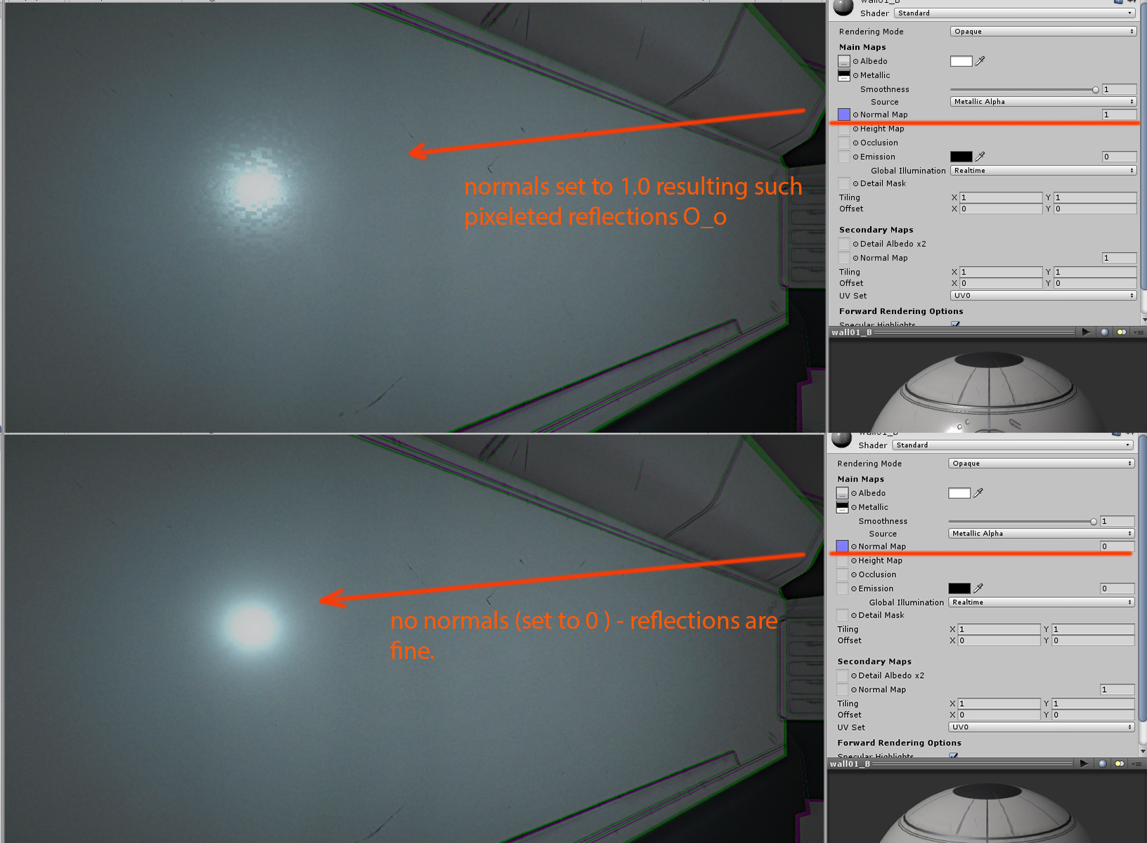 Pixelated reflections caused by Normal map? - Unity Engine - Unity Discussions