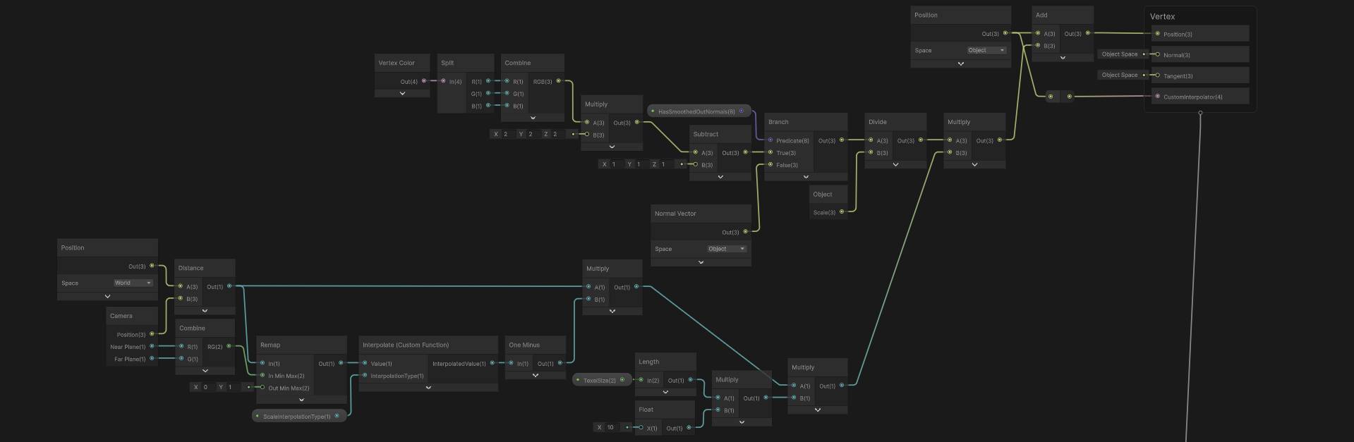Is there a way to get unmodified fragment position after changing vertex position? - Unity ...
