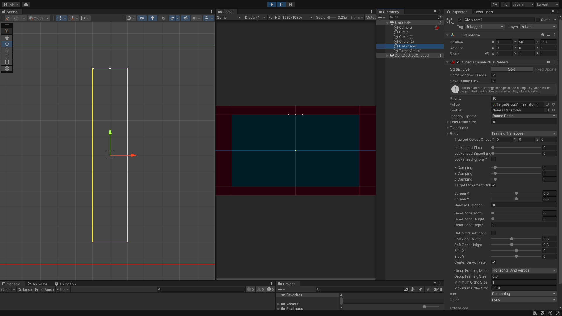 Framing Transposer starting position is offset from Target Group - Unity Engine - Unity Discussions