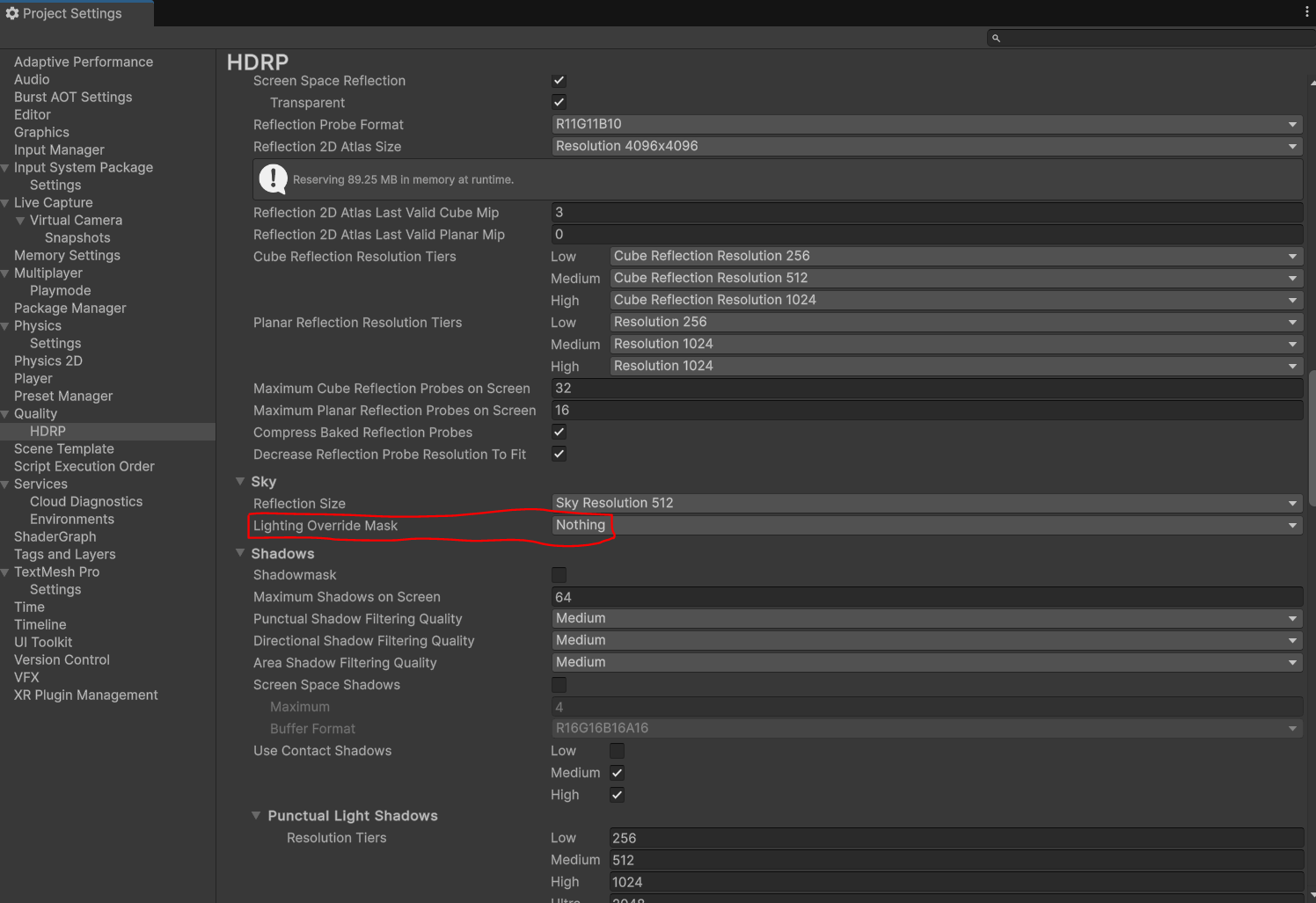 HDRP grey screen and errors if Lighting Override Mask used together with Background Clouds ...
