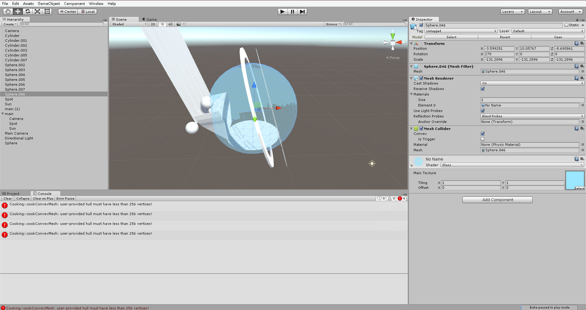 blender imported sphere with mesh collider not collided - Unity Engine - Unity Discussions