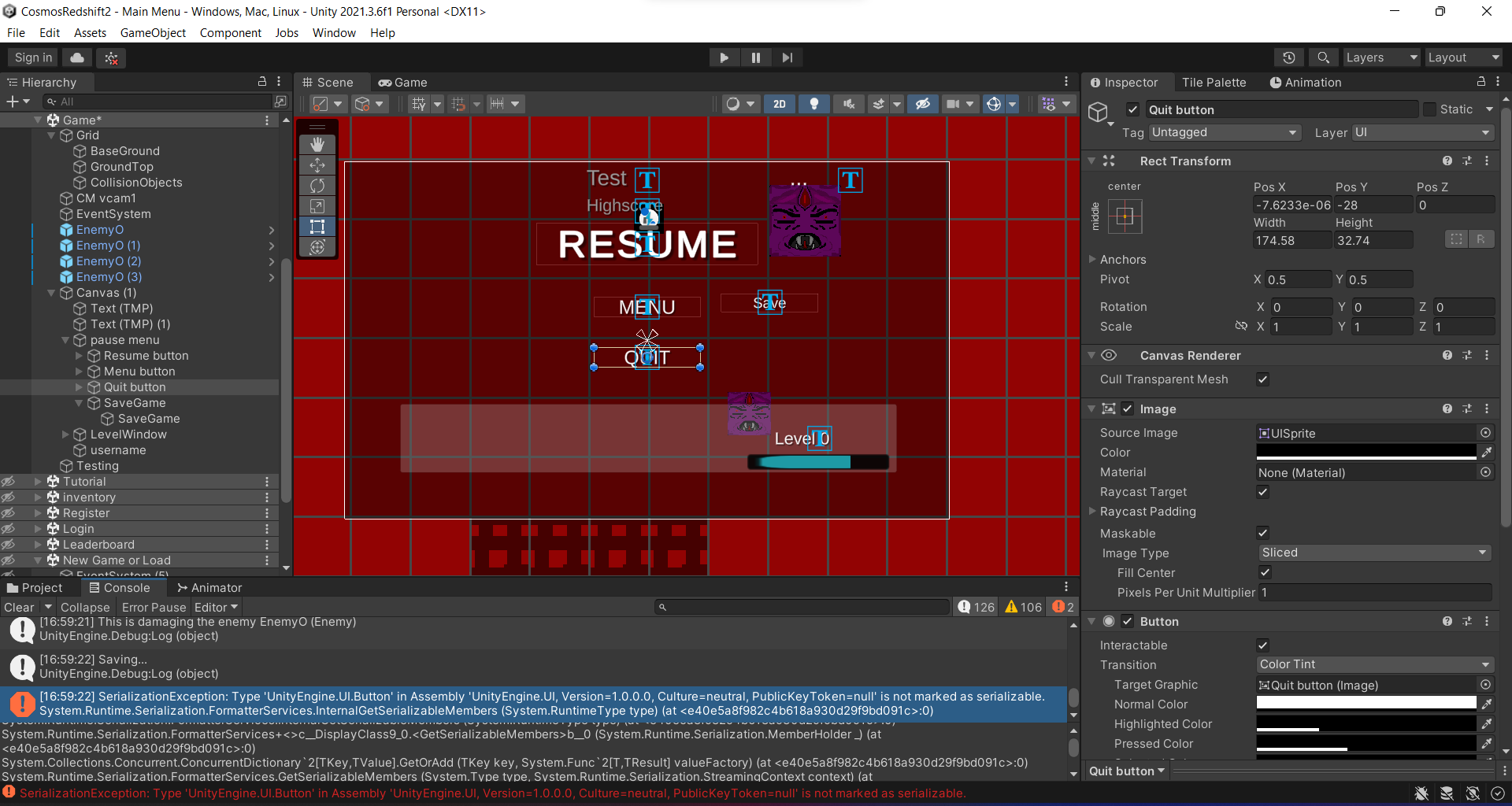 Unity Button Not Marked As Serializable Unity Engine Unity Discussions