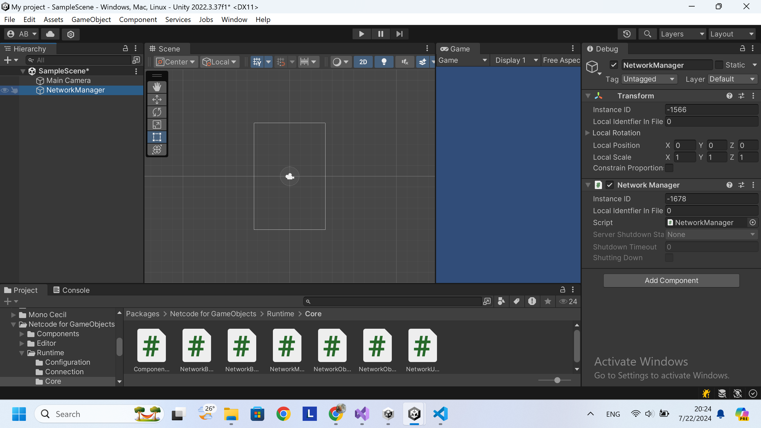 Netcode Networkmanger Component Issue Unity Engine Unity Discussions
