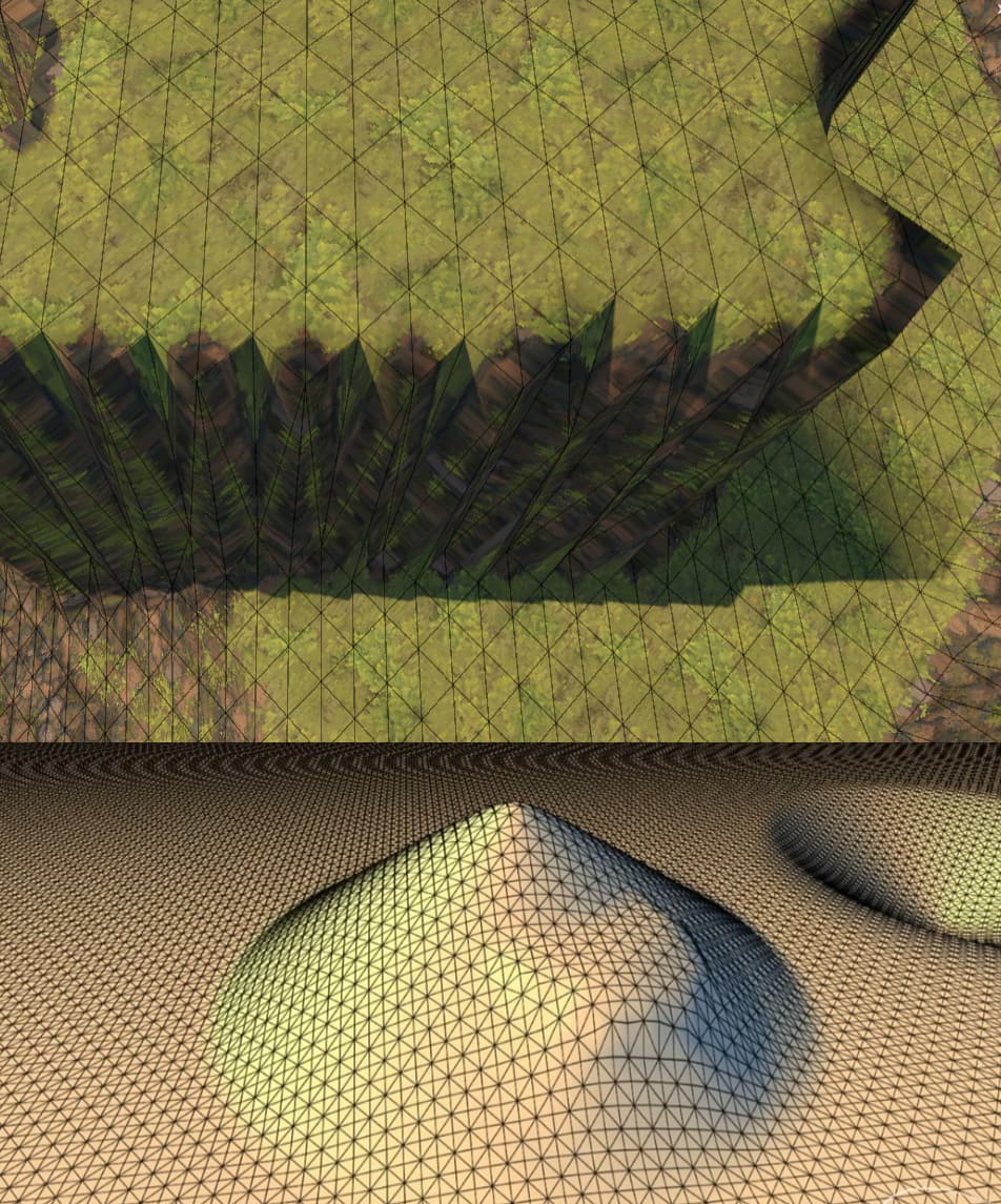 Fixing Unitys Jagged Terrain Symmetric Grid Unity Engine Unity Discussions