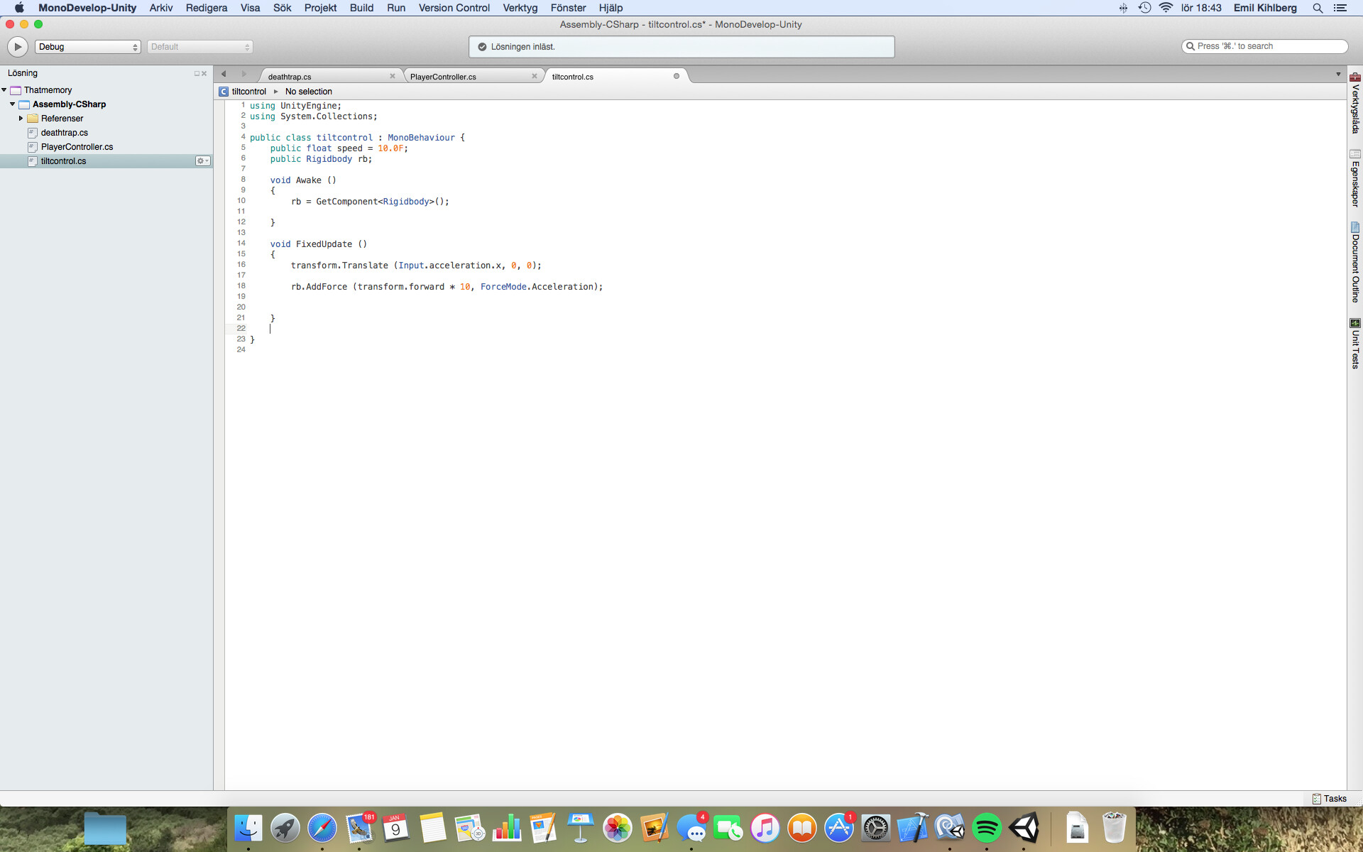 Accelerometer Speed Issue Unity Engine Unity Discussions