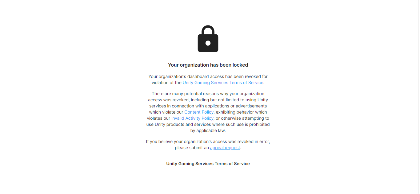 Why has my organization been blocked? Any way I can unlock it? - Web Resources - Unity Discussions