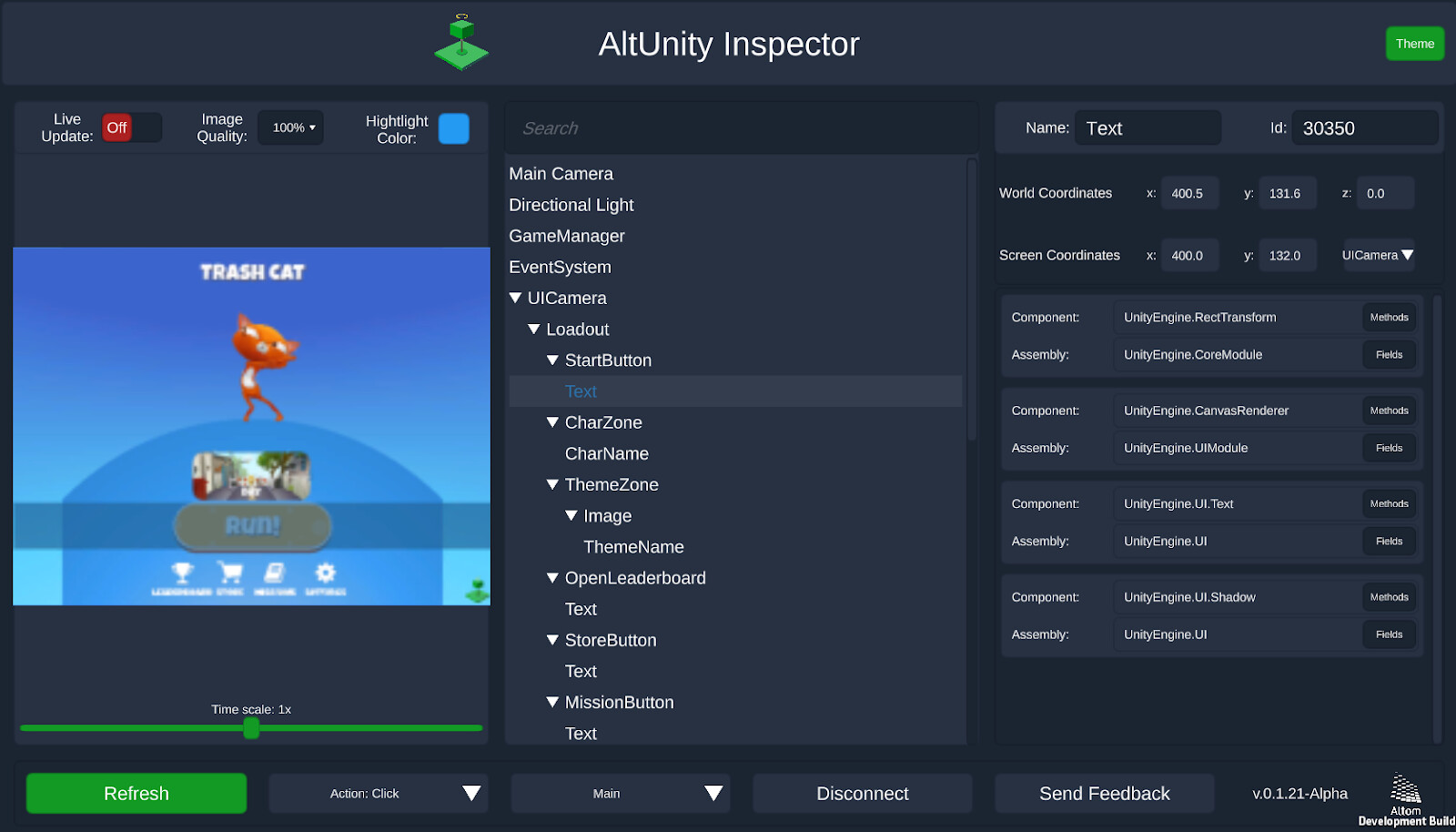 [Alpha Release] - AltUnity Inspector, a tool to help you explore games outside the Unity Editor ...