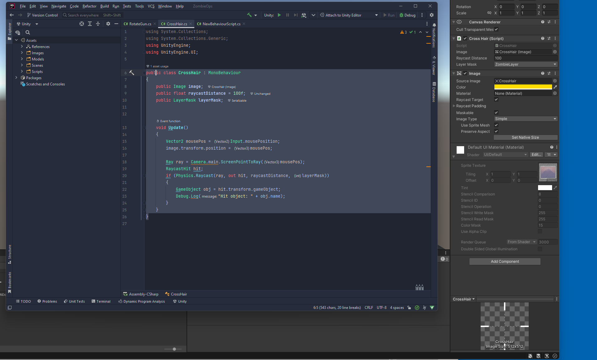 Crosshair Image Not Showing At Mouse Position Unity Engine Unity Discussions 7007