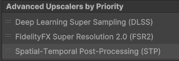 STP - Spatial Temporal Upscaling quality settings - Unity Engine - Unity Discussions