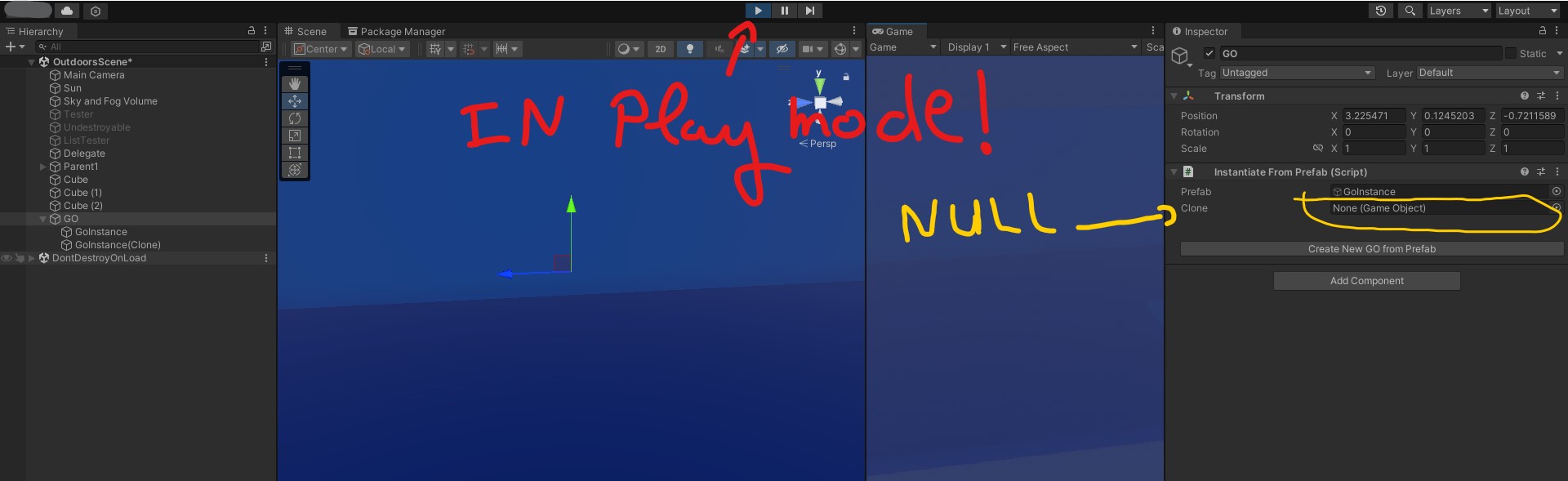 GameObject Reference Disappear in PlayMode When using Prefab ...
