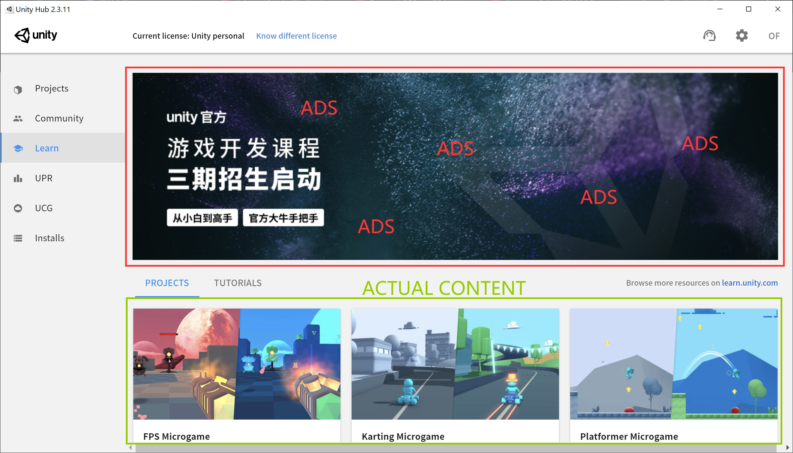 Unity Hub Ads that are forced upon users - Unity Engine - Unity Discussions