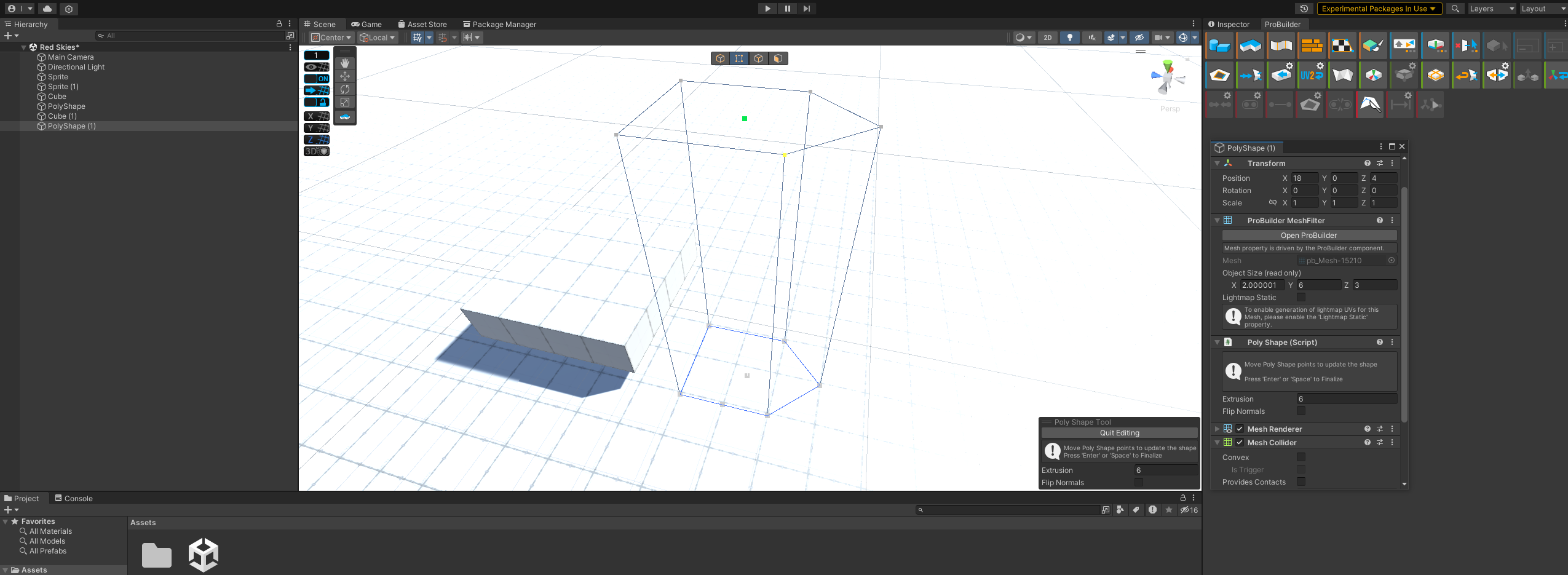 Poly-Shape Tool Not Showing Faces or Edges - Unity Engine - Unity Discussions