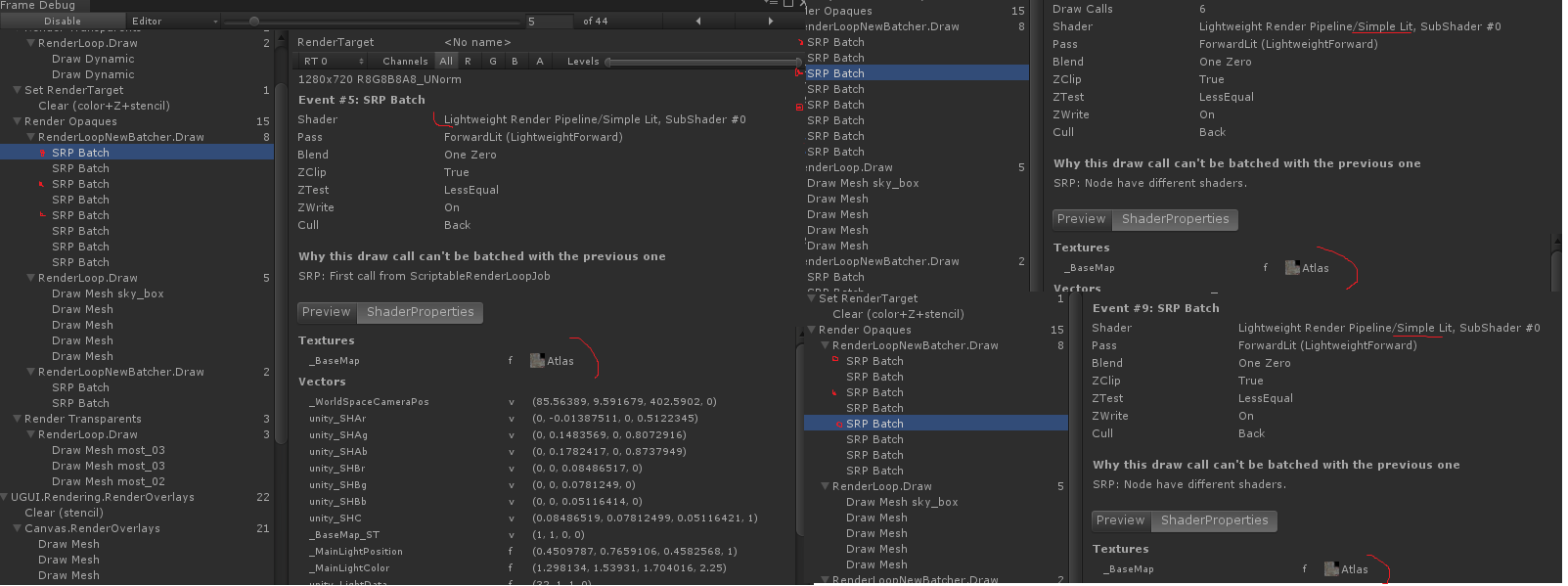 Srp Why Batching Through Material Unity Engine Unity Discussions 
