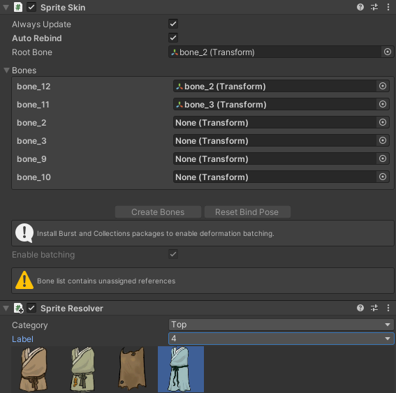 2D Sprite Skin Missing Bone Reference When Swapping Under the Same Category - Unity Engine ...