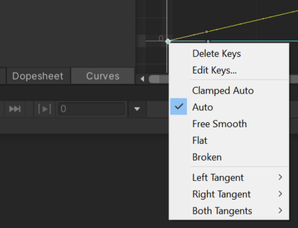 Animation curves editor no longer displays right click tangent menu - Unity Engine - Unity ...