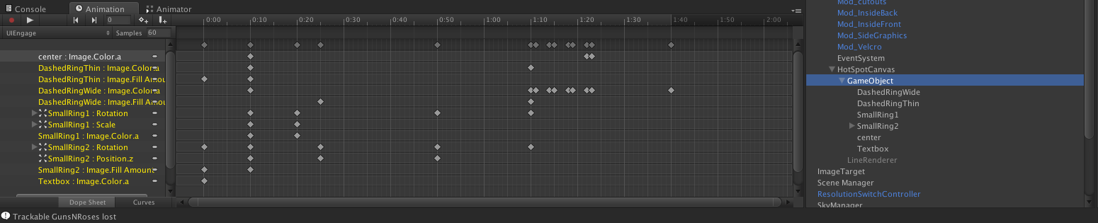 Animation window curve objects all showing up yellow and animation wont play when... - Unity ...