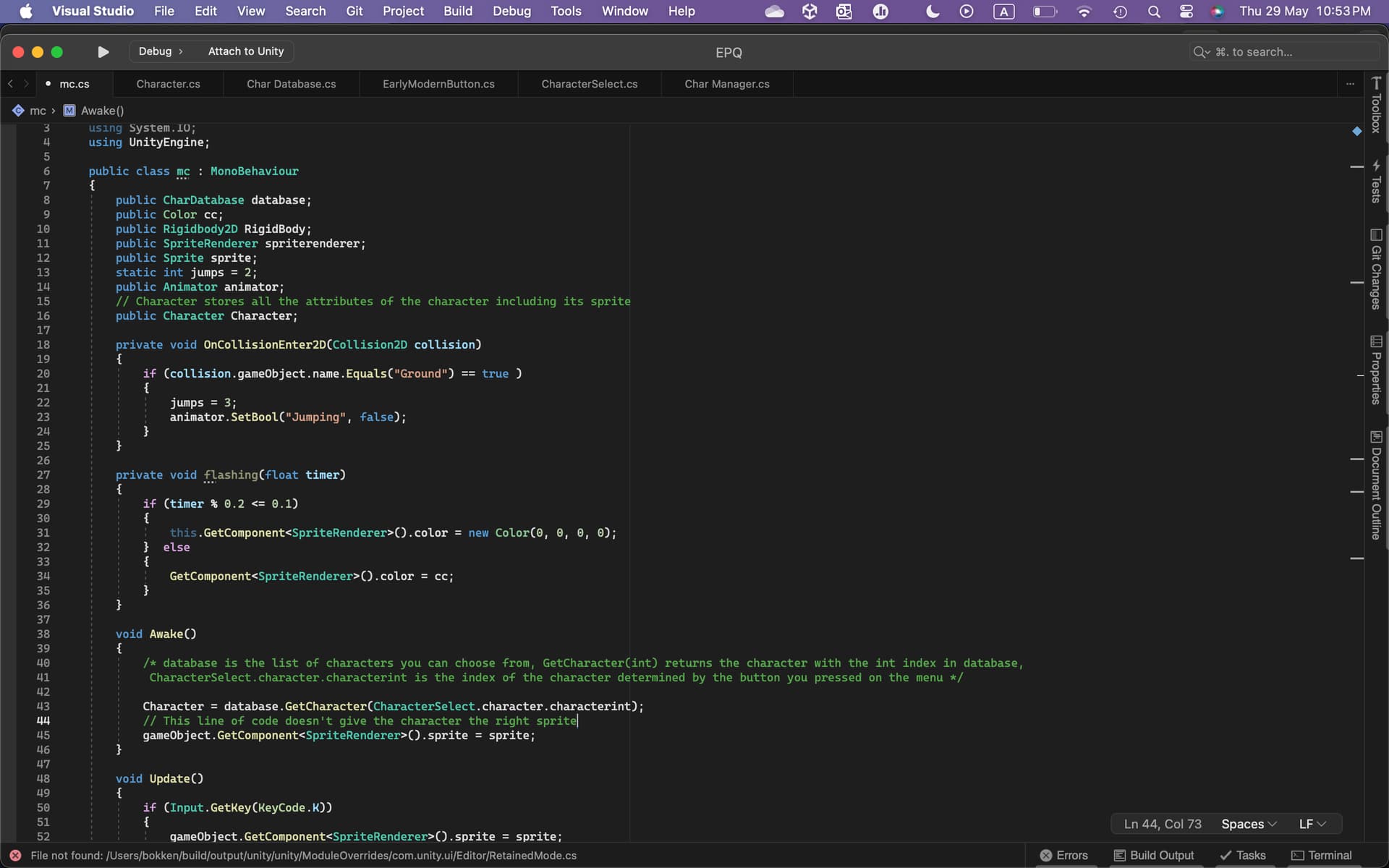 Can't change sprite of game object in script - Unity Engine - Unity ...