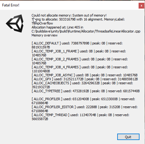 System Out of Memory! - Unity Engine - Unity Discussions