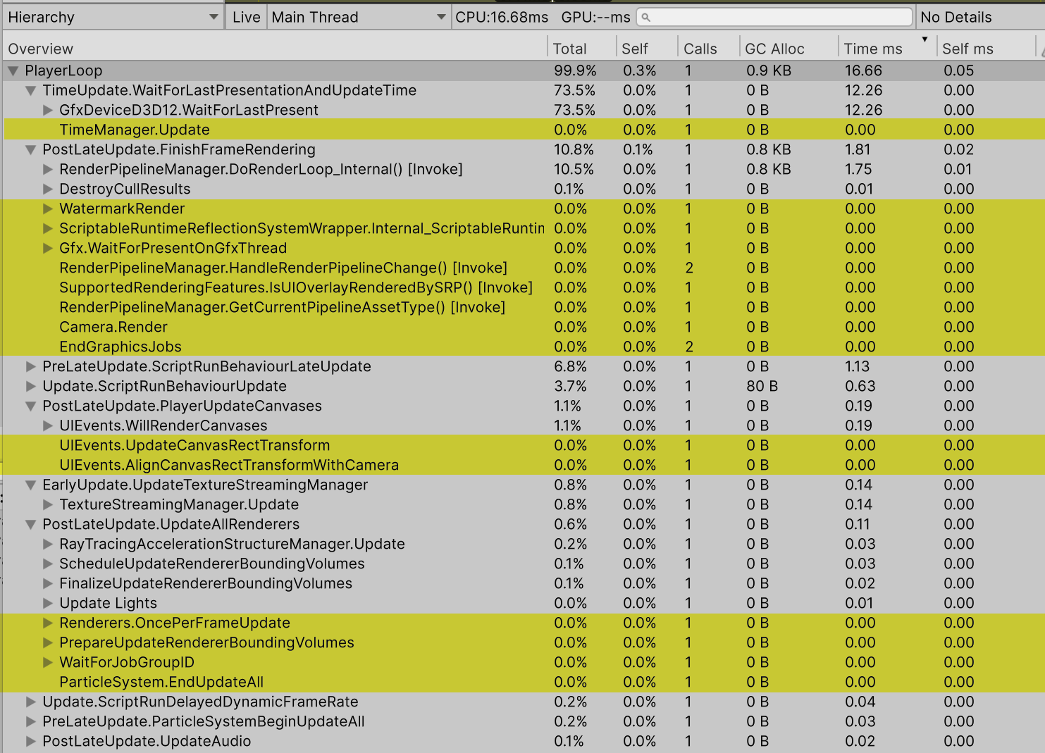Filter Option for 0ms Items in Profiler Hierarchy View - Unity Engine ...