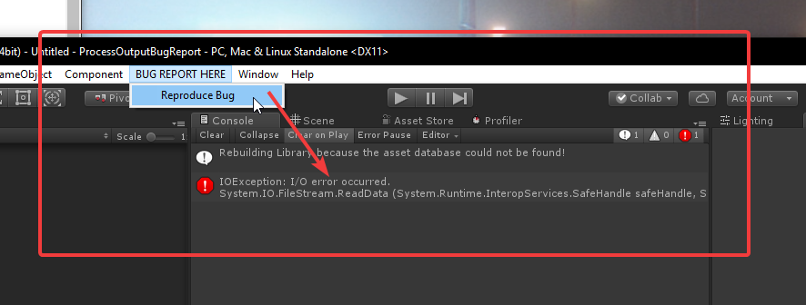 Systemdiagnosticsprocess Redirect Causes Ioexception Only In Unity Net 4x Unity Engine