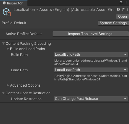 (Case 1342229) "Add Schema" button is missing on Localization AssetGroup's - Unity Engine ...