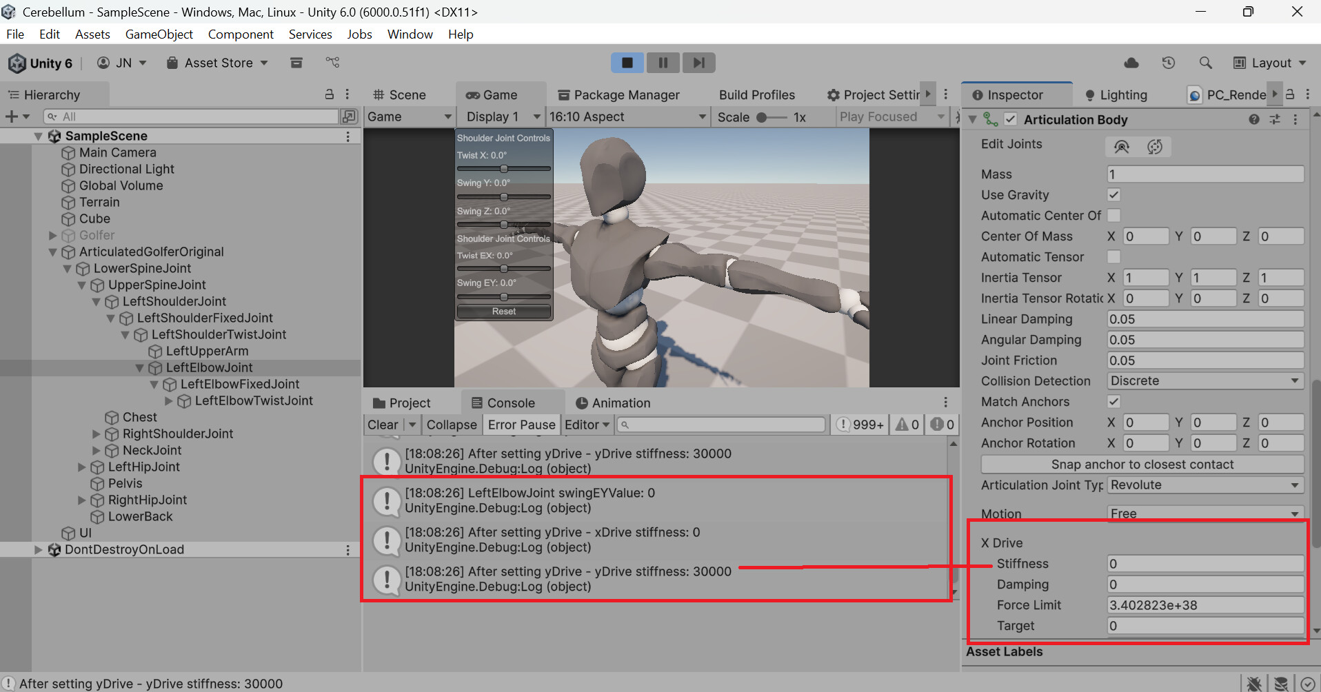 I'm unable to set the yDrive of a nest ArticulationBody - Unity Engine - Unity Discussions