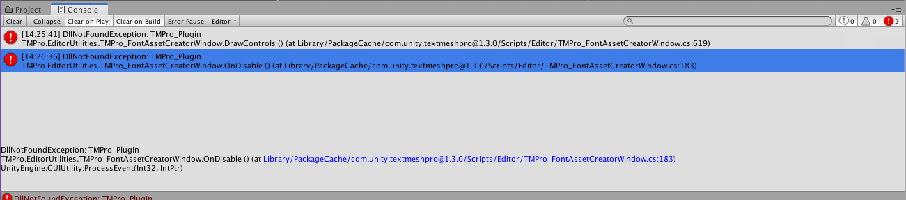 Dllnotfoundexception Tmproplugin Error When Generating Font Atlas Unity Engine Unity