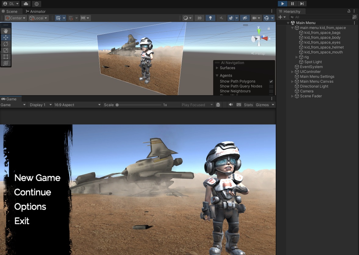Light is changing in the editor when running the game and then switching to main menu.how to ...