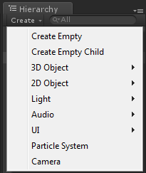Showing the Hierarchy > Create menu with EditorUtility.DisplayPopupMenu - Unity Engine - Unity ...