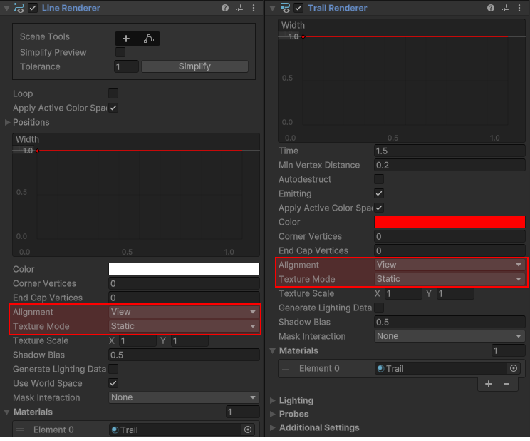 When the TextureMode of LineRenderer is Static, it is drawn differently from TrailRenderer ...