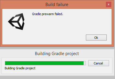 Gradle Prewarm Failed in Unity 2018.3.3f1 - Unity Engine - Unity Discussions