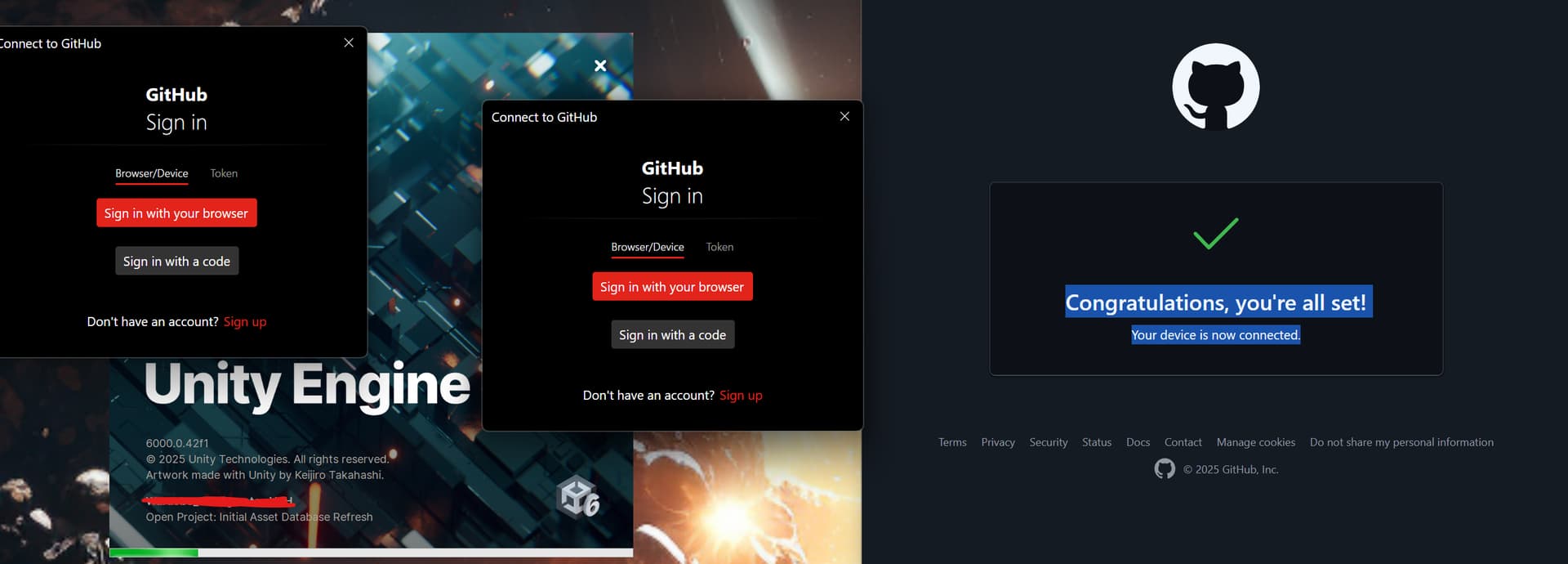 Completly Stuck on startup with GitHub Sign in Dialog -cant start unity at all - Unity Engine ...